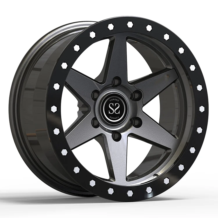 Matt Black 4x4 Custom 1-pc Forged Beadlock Rims 20x9 6x139.7 Lexus ...