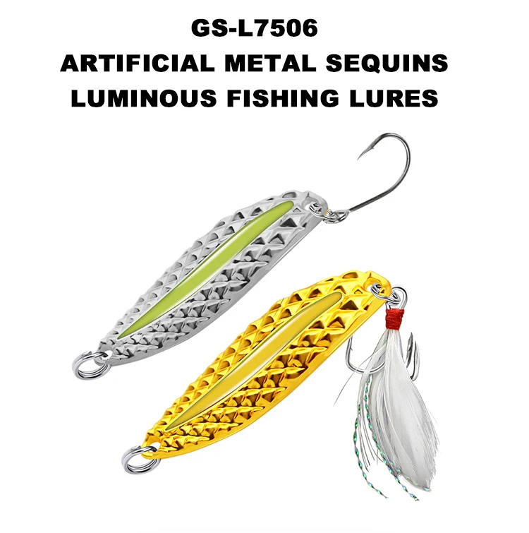 Gs 3.5g-20g Luminous Spoon Lures Hard Metal Lure For Trout Pike Bass ...