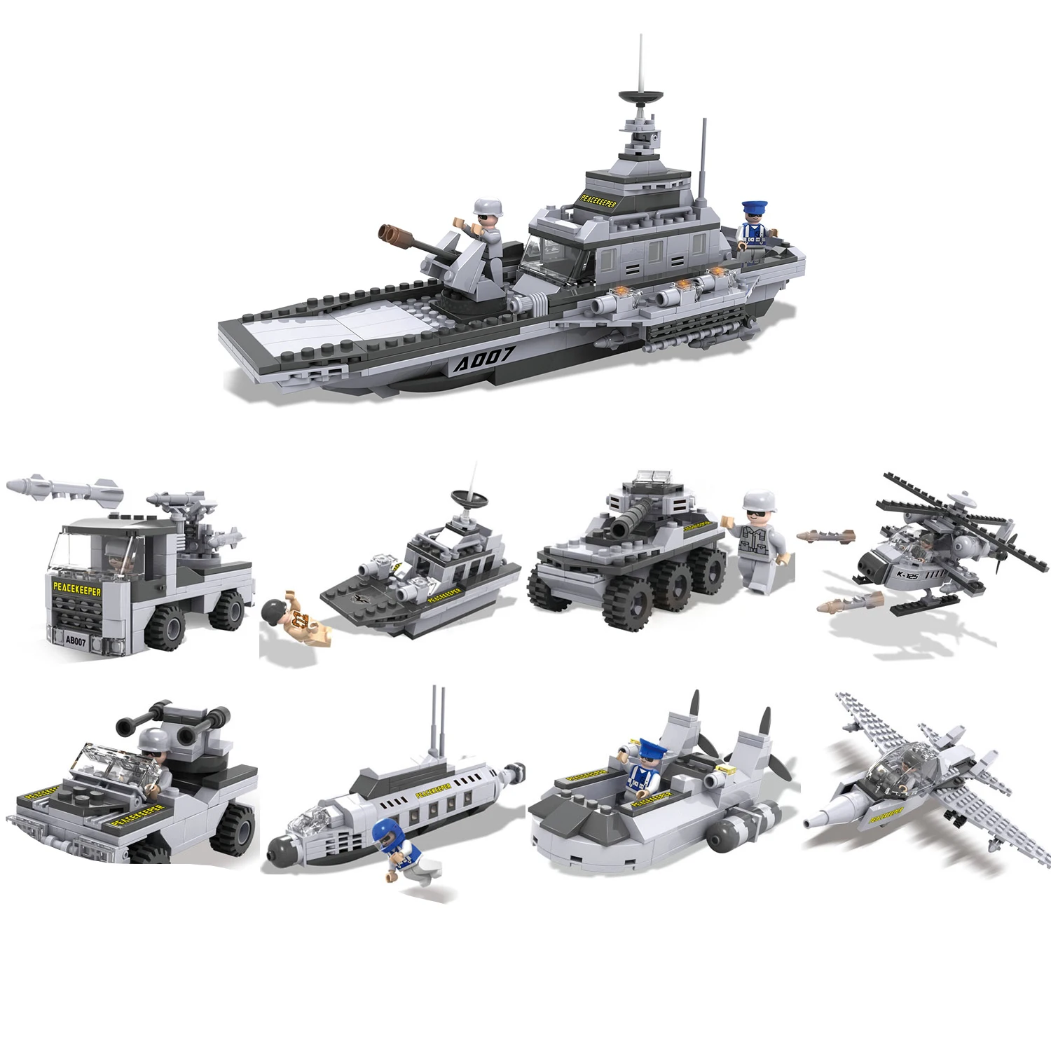 Cogo 8 In 1 Plus 3 In 1 Educational Kids Multi-assemble Warship Battle ...