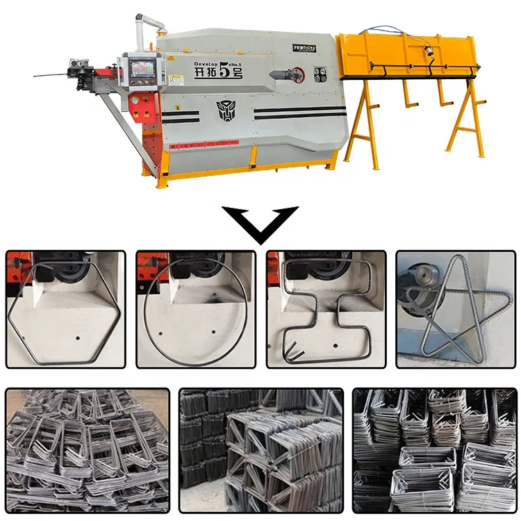 Can Bend Long Hook CNC Stirrup Bending Machine Automatic Stirrup Bending Machine Steel bar ...