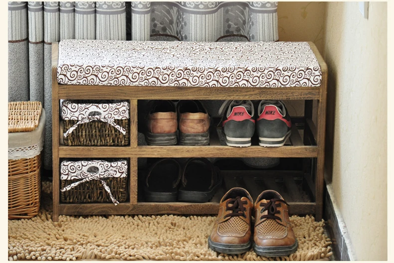 Antique Wooden Furniture - Shoe Cabinet Storage Bench