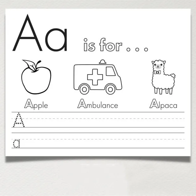 Alphabet Worksheet Notebook Handwriting Practice Tracing Worksheet Book ...