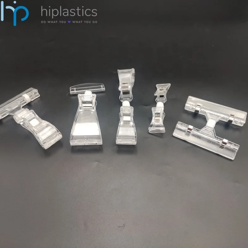 Hiplastics Clear Promotion Plastic Clip Strip Pop Price Tag Holder Card ...