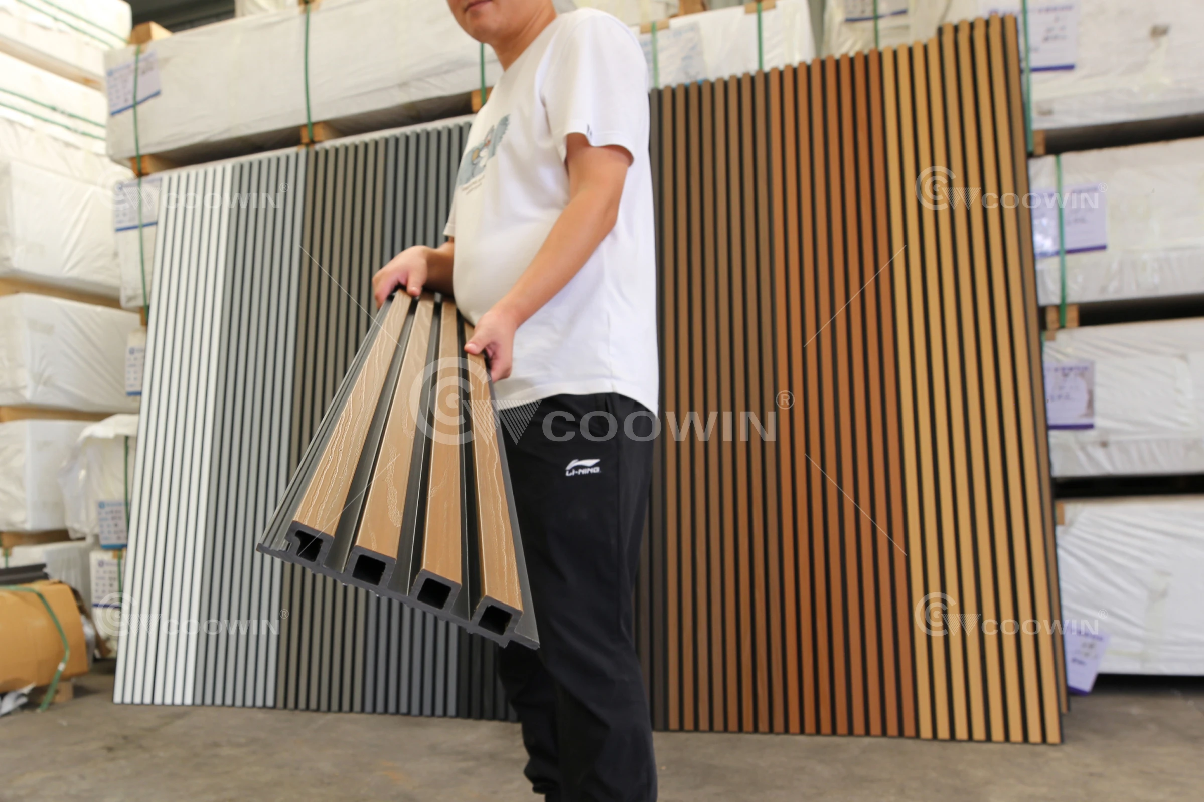 Alibaba.com: Black 3D WPC wall siding with wood grain and fluted design ...