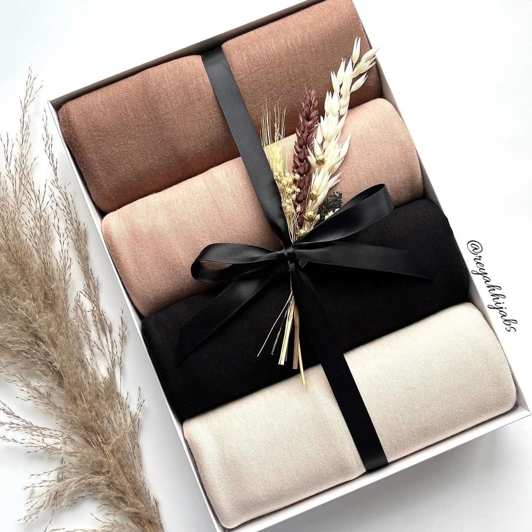 Packing Box For Hijab Women Muslim Crinkle Cotton Hijab Scarf Headscarf ...