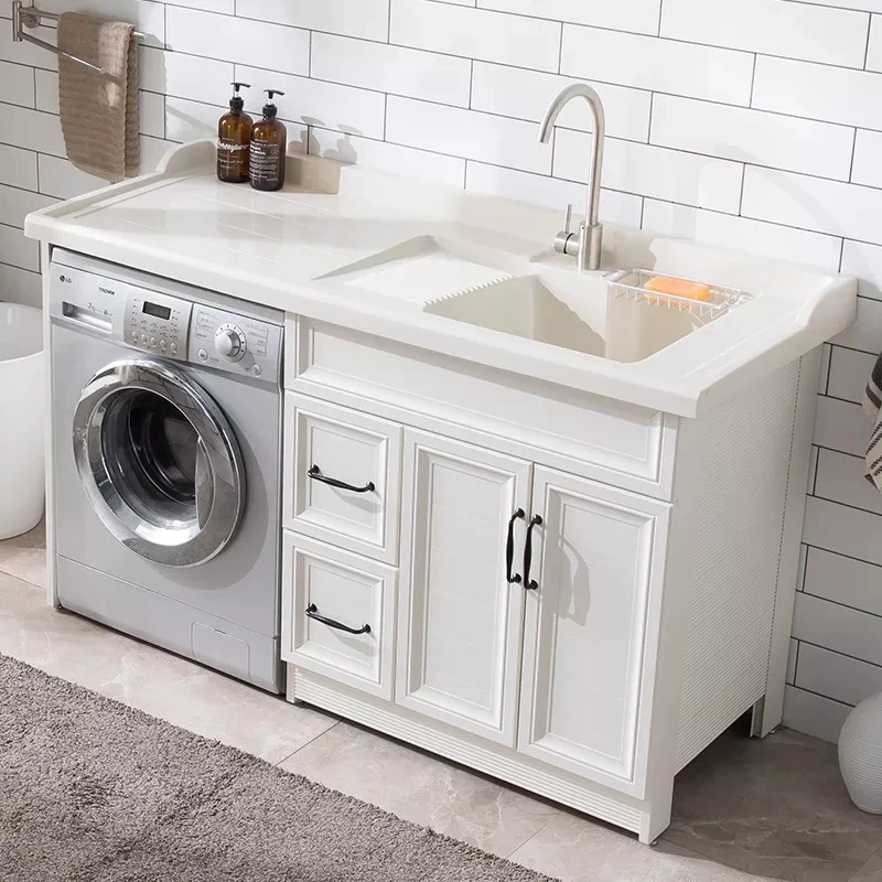 Modern Freestanding Laundry Cabinet - Waterproof & Stylish