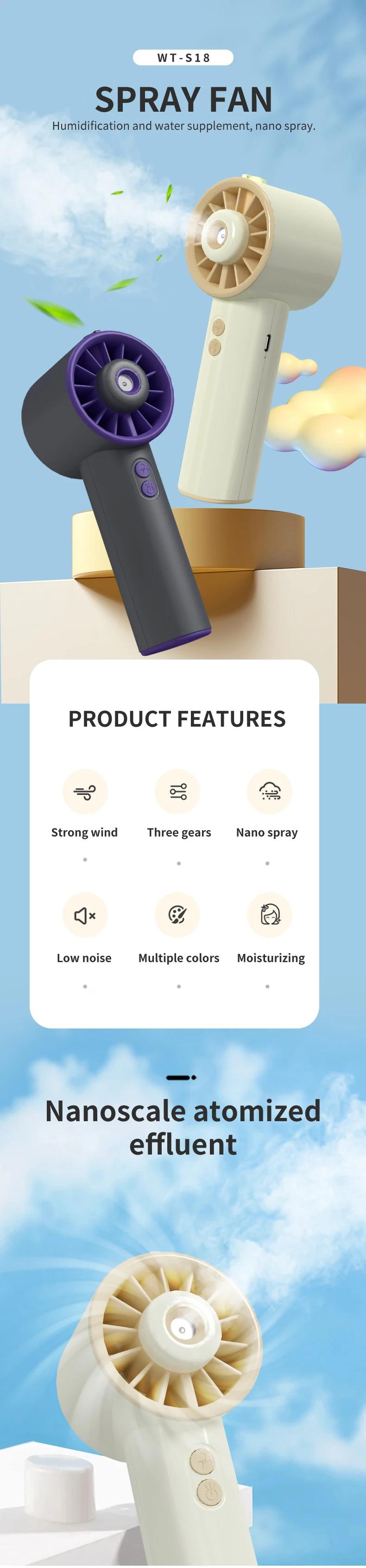 IMYCOO Newest Portable Handheld Water Misting Fan Custom Logo ...