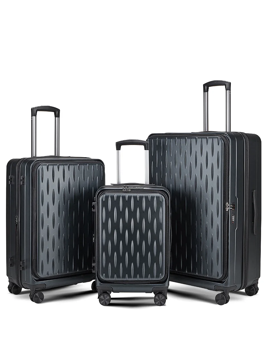 Factory Wholesale Front Open Trolley Suitcases Sets Travel Luggage 3 ...