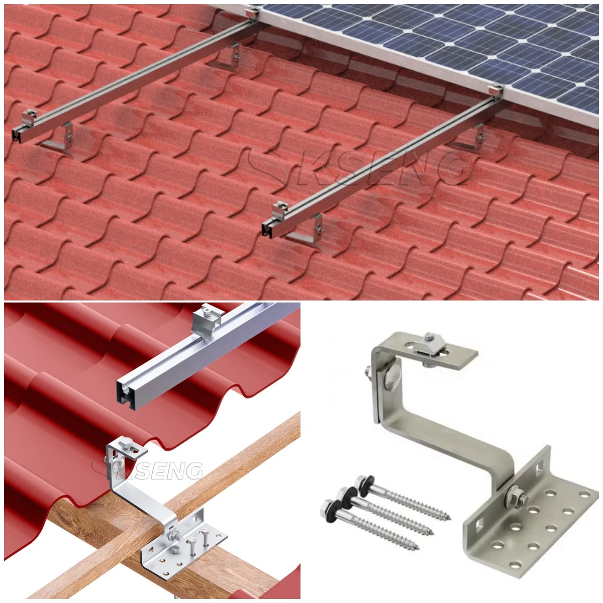 Solar Mounting Adjustable Stainless Steel Solar Tile Hook Solar Roof ...