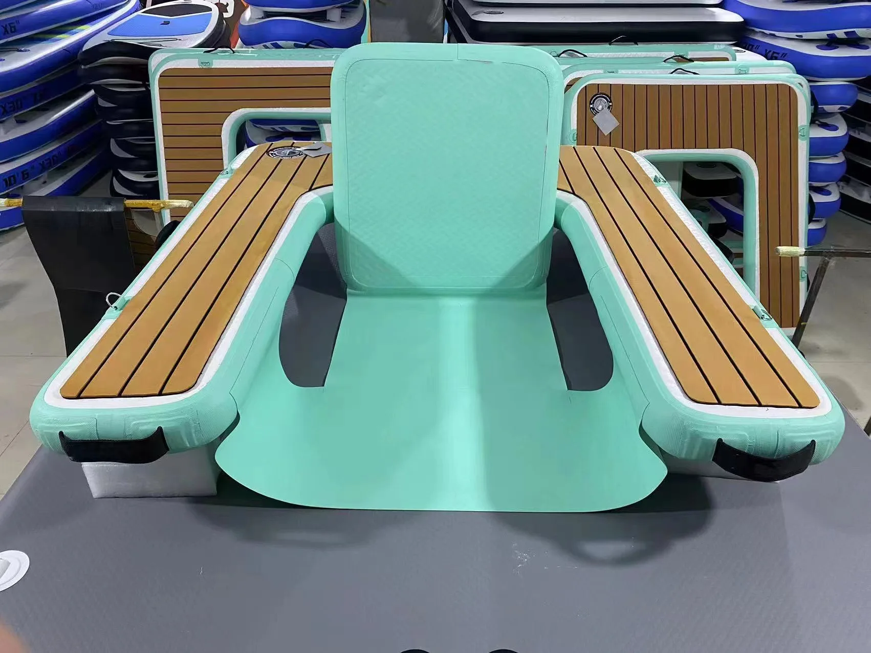 Custom Inflatable Round Pool Float Island Folded Hangout Water Hammock ...