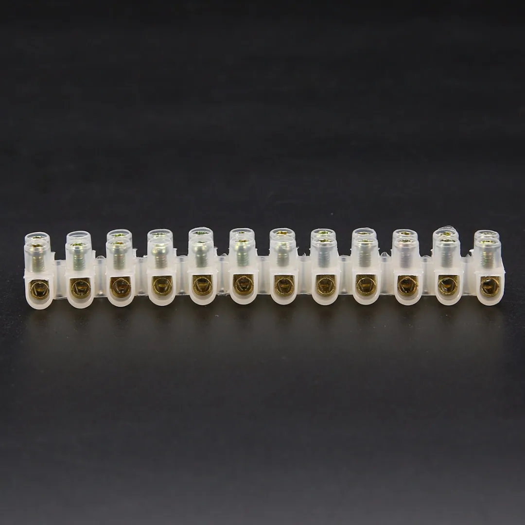 12 Way Barrier Screw Terminal Block Wire Connector Strip 3A 5A 10Amp ...