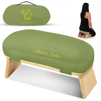 Wooden Folding Yoga Meditation Bench Kneeling Small Bamboo Meditation ...