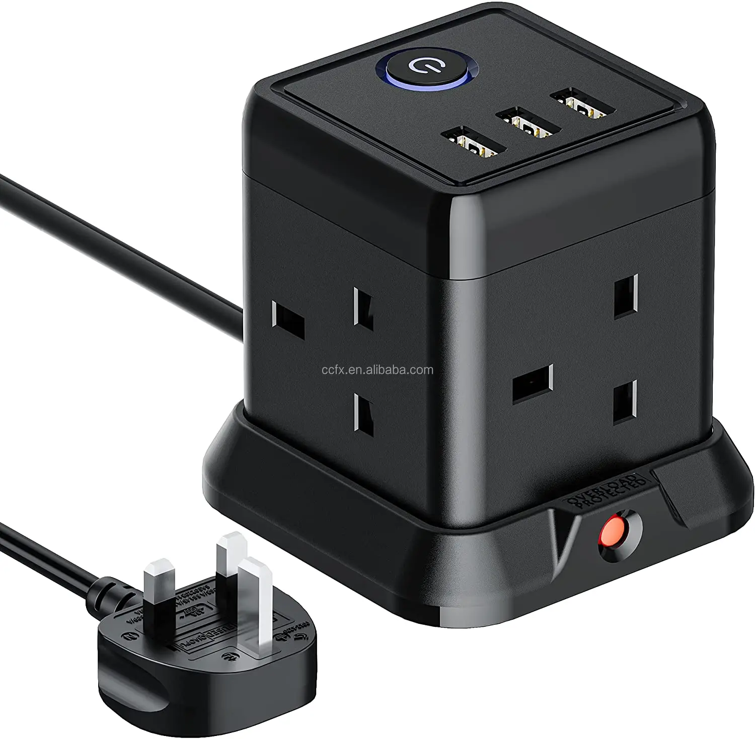 Cube Extension Lead With 3 Usb Slots 13a 3250w 4 Gang Plug Extension ...