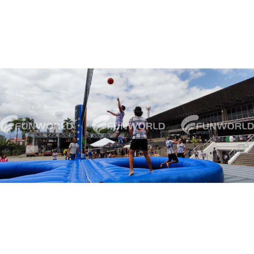 Outdoor Team Building Games PVC Inflatable Bossaball Game Court ...