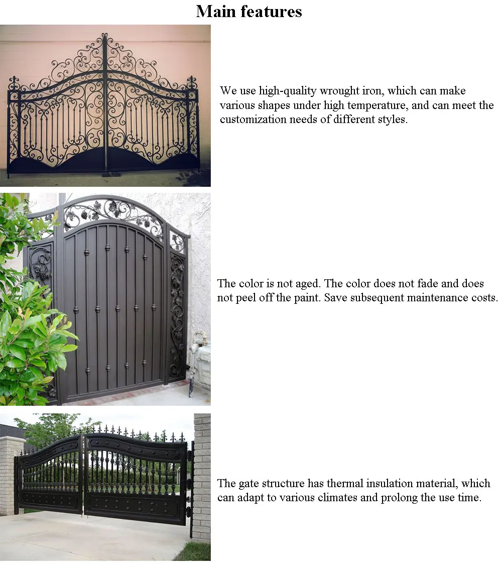 Wrought Iron Front Main Gate Designs for Home Steel Iron Doors