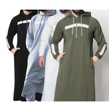 Wholesale Patchwork Color Men's Arab Muslim Jubba Islamic Clothing 1/4 ...