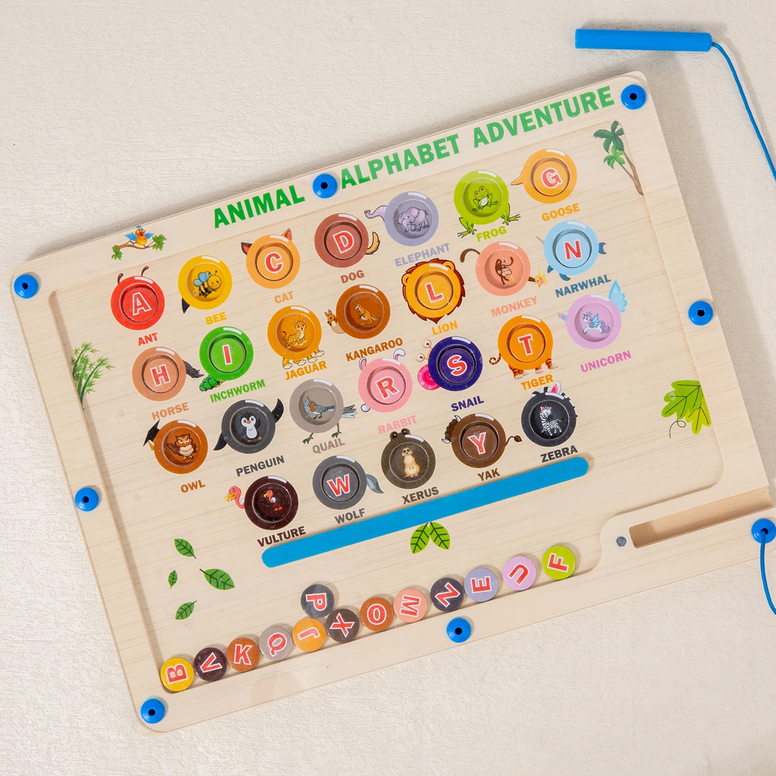 Magnetic Alphabet And Animal Pairing Desktop Game For Children Color ...