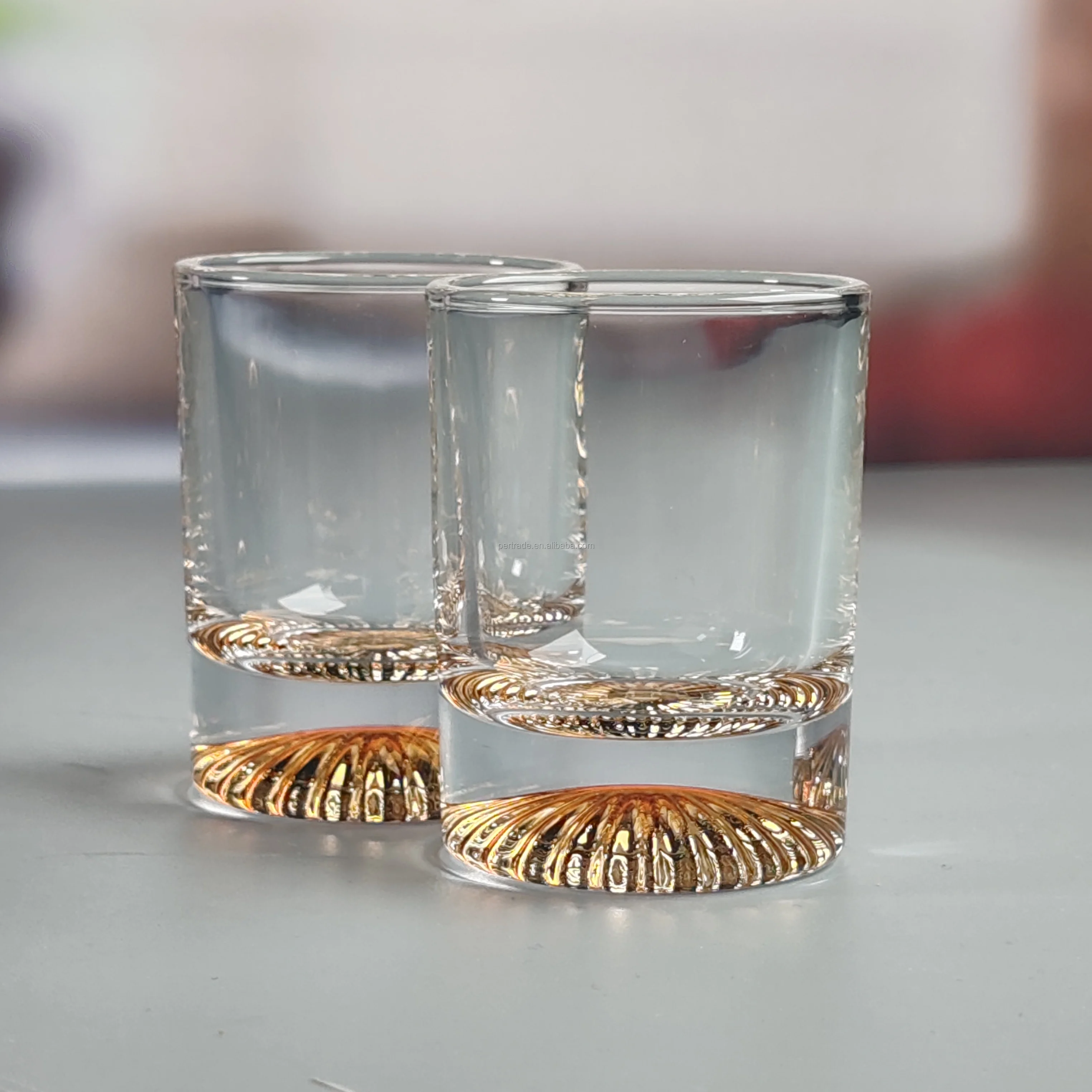 Luxury Handmade Crystal Shot Glass Modern Sake Shooter with Golden ...