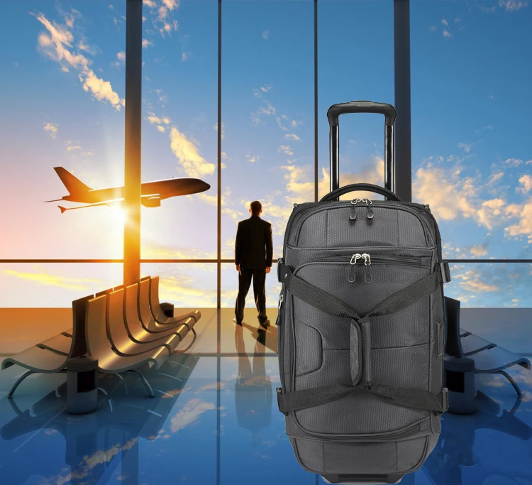 Wheeled Duffle Bag Traveling Bags With Wheels Trolley Soft Luggage ...