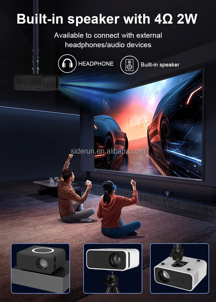 Mini Projector PVO Portable LED for Home Theater & Outdoor