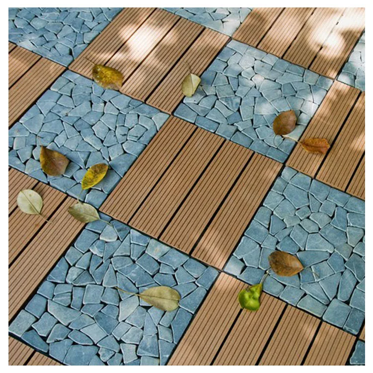 Blue Limestone Interlocking Outdoor Patio Deck Mosaic Tiles