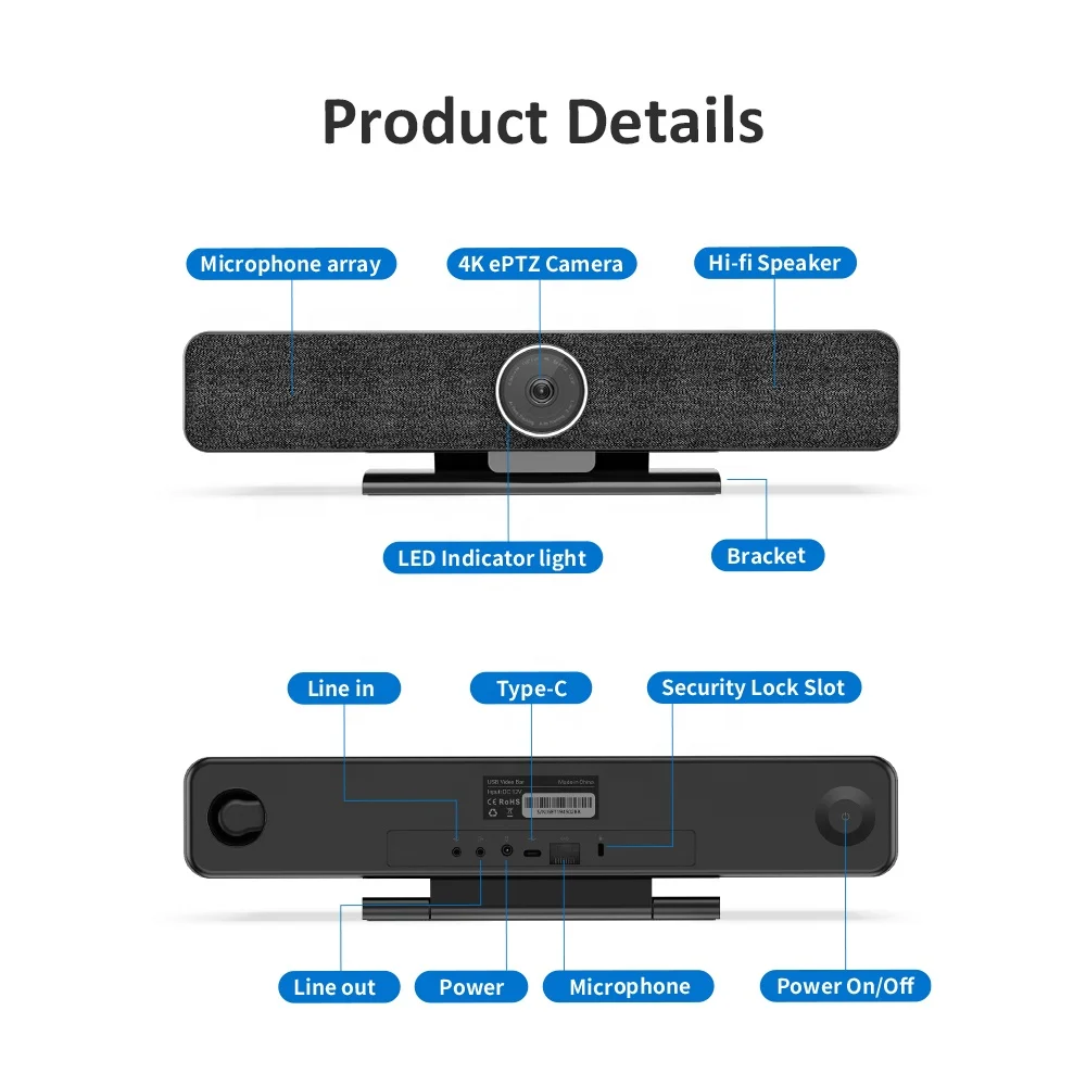 4k Webcam Eptz Video Conference Terminal With Auto Framing Presenter ...