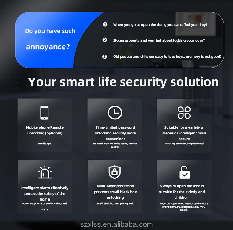 Mzd High Quality Tuya Ttlock App Digital Ovo Smart Lock Wholesale Smart ...