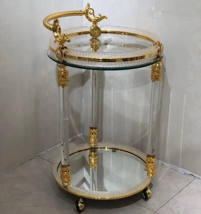 Luxury Hotel Carts Golden Custom Dining Carts Restaurants Cheap Wine ...