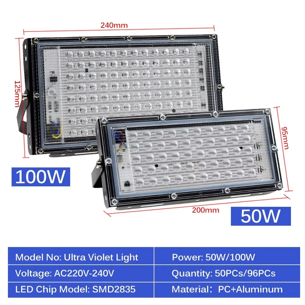 Powerful 50W LED UV Black Light UV Floodlight Spotlight IP66 395nm UV ...