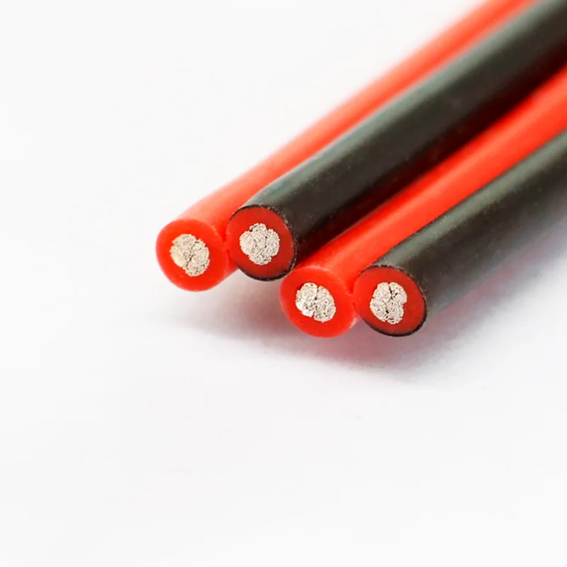 Silicone Cable Red and Black Parallel Cable Soft Silicone High ...