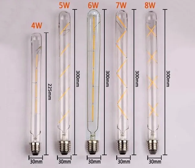 T25 T45 T30 Dimmable Vintage Led Filament Lamp Tubular Indoor Filament ...