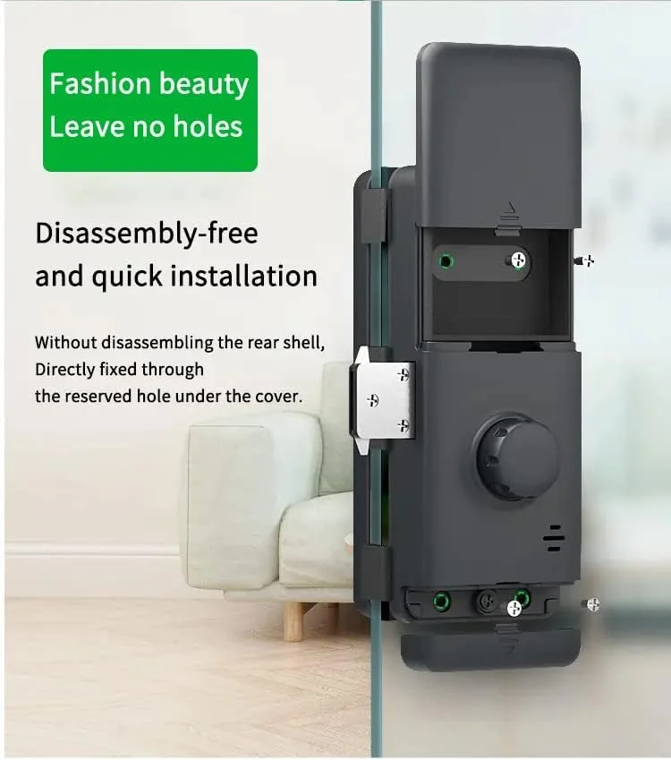 Frameless Remote Control Digital Sliding Swing Door Smart Lock for ...
