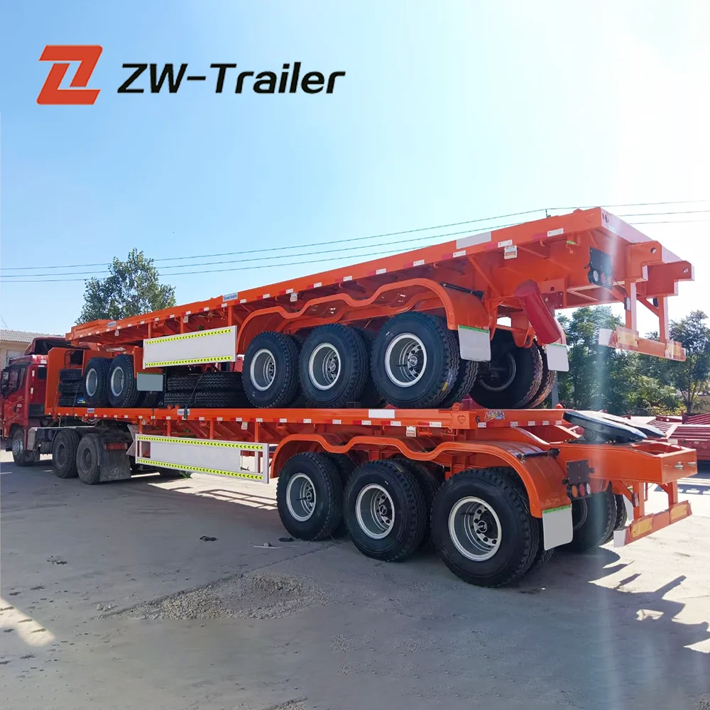 Zw Group Extendable Flatbed Container Superlink Trailer Tri Axle 40ft ...