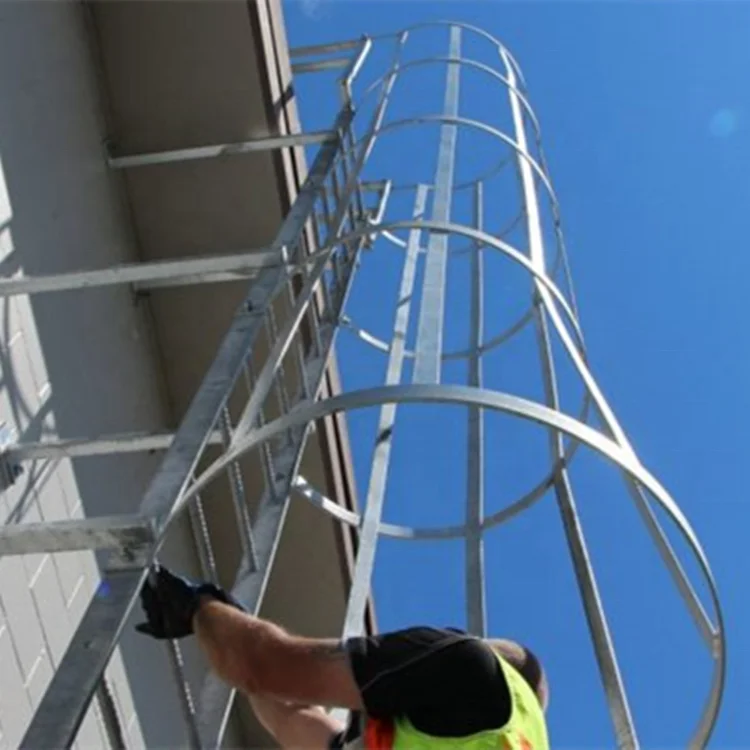 Rooftop Fall Protection - Fixed Vertical Ladder with Cage