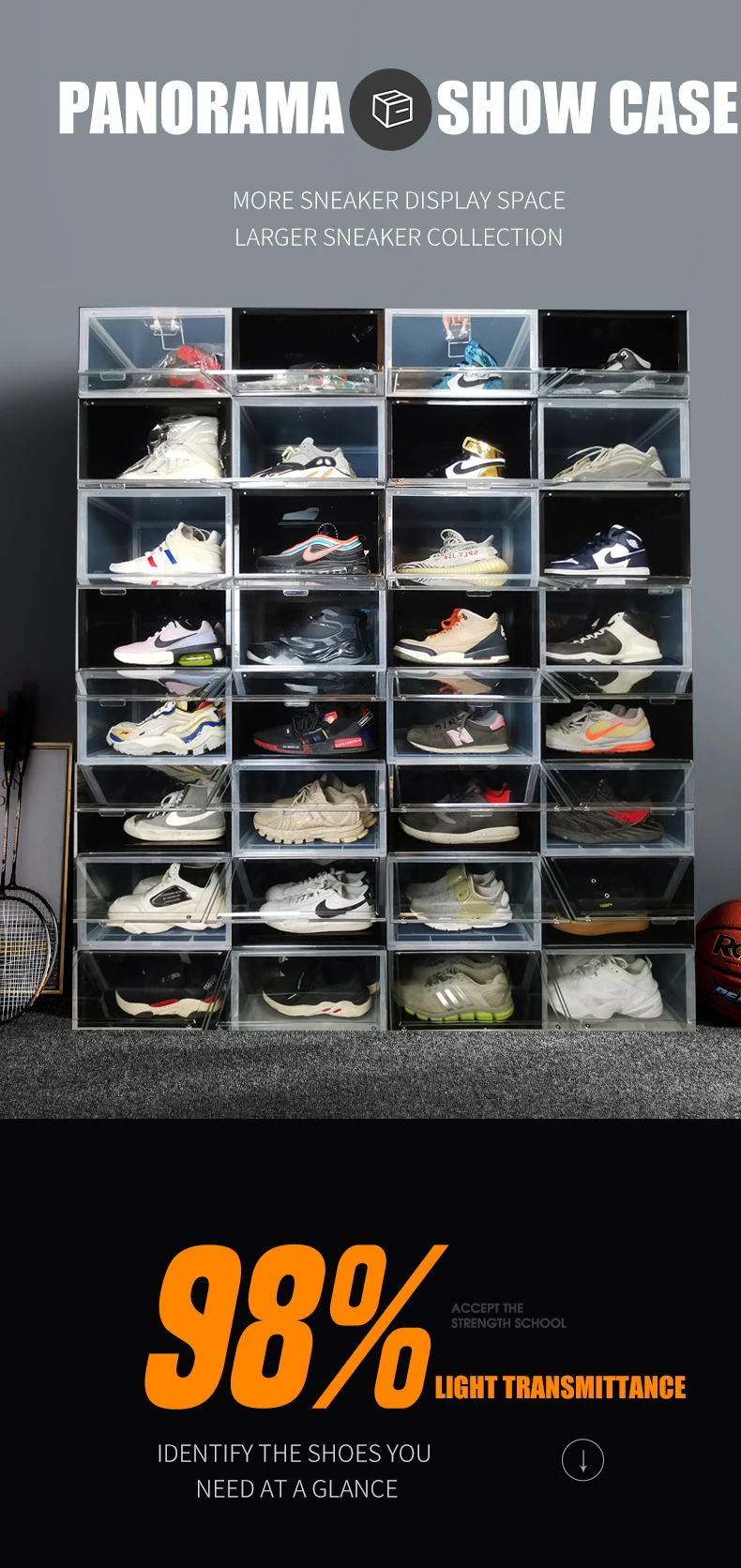 Modern Sneaker Display Case Stackable Shoe Storage Sneaker Storage ...
