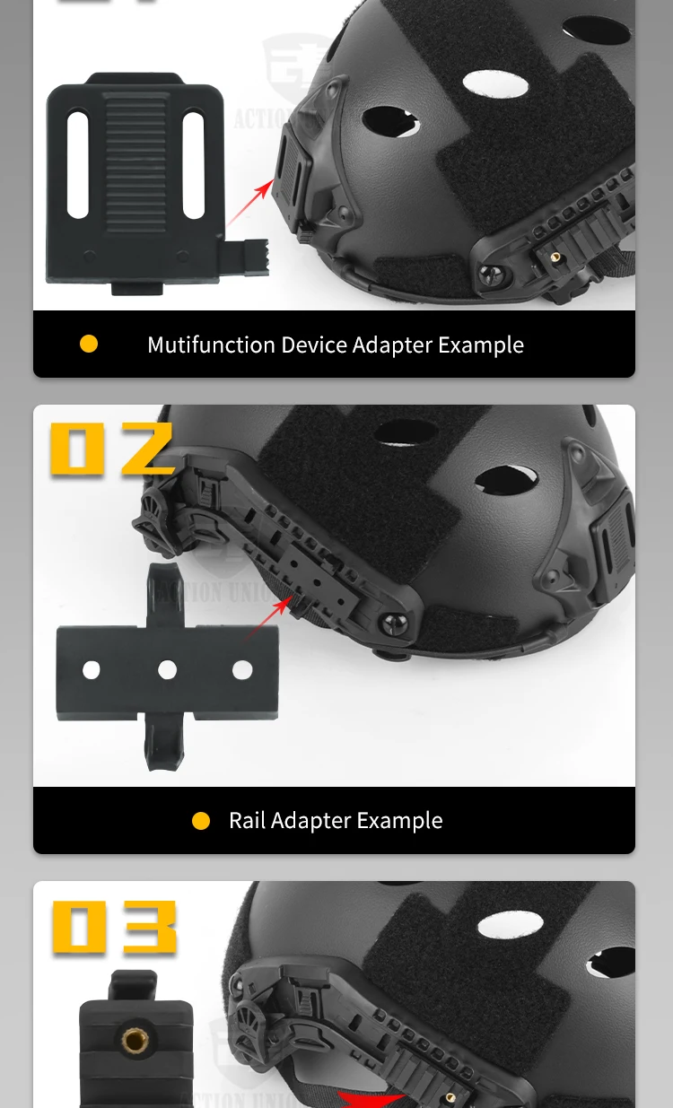 Action Union Multifunction Device Rail Adapter Kit for Helmets