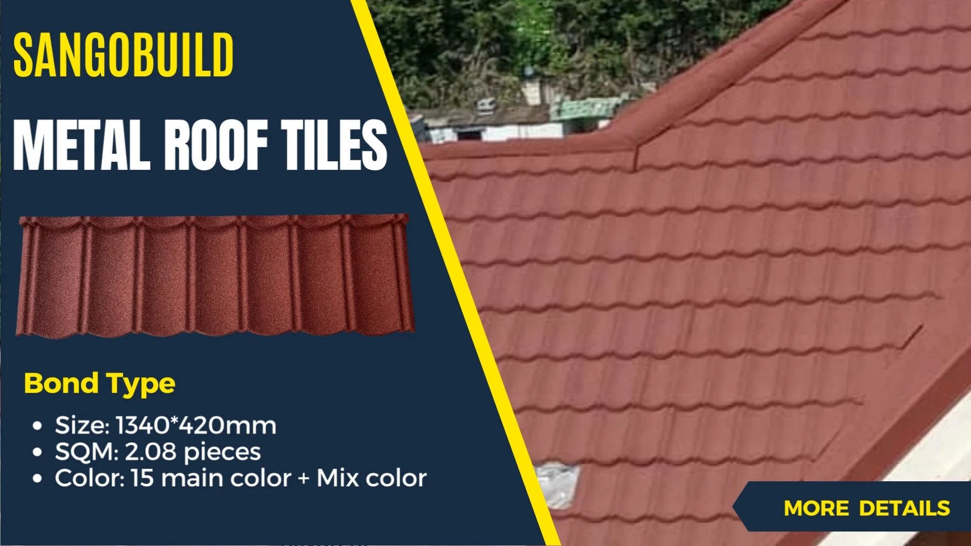 30 Years Warranty Villa Rooftop Building Material Bond Type Color Stone ...