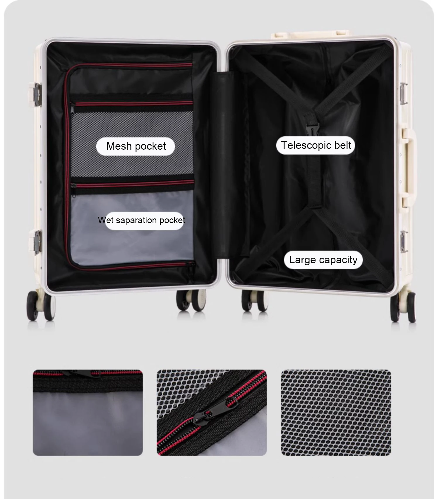 Multifunctional Smart Front Open Luggage With Usb Port Cup Holder 20 ...