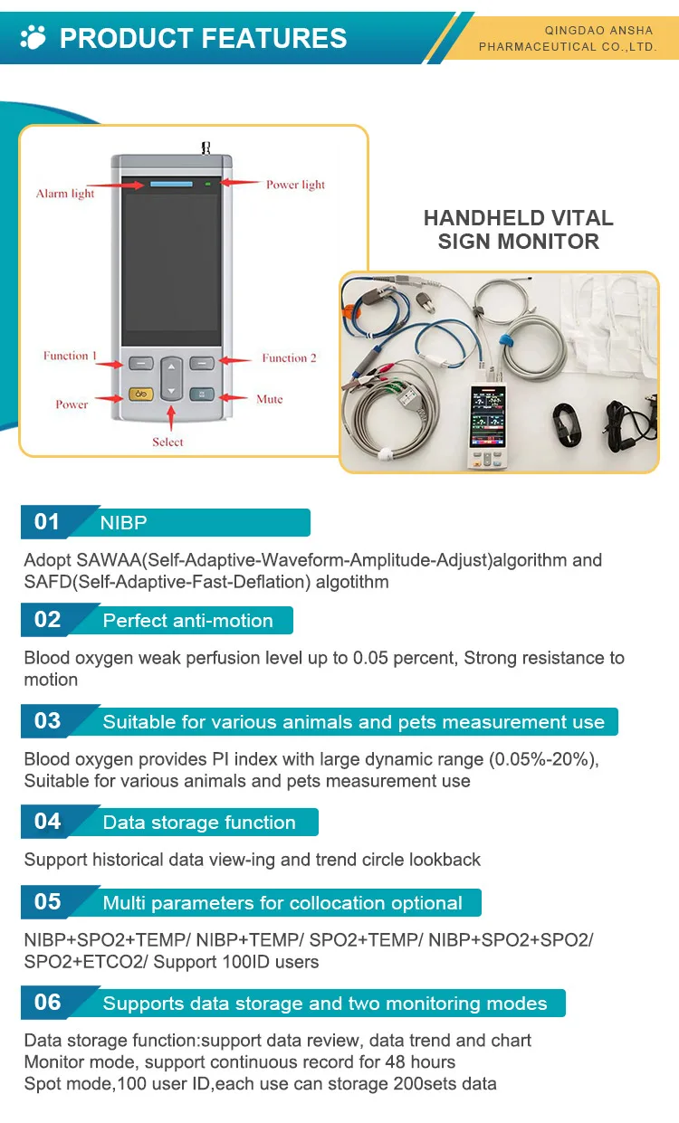 Portable Vet Vital Signs Monitor - Reliable Pulse Oximeters