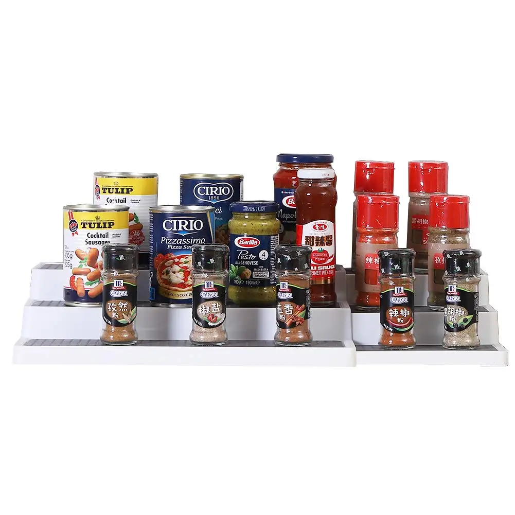 3-Tier Expandable Spice Rack Step Modern Design Waterproof and Non Skid ...