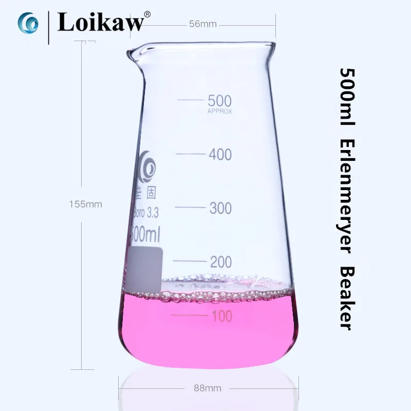 Loikaw China Erlenmeyer Beaker - Conical Borosilicate Glassware