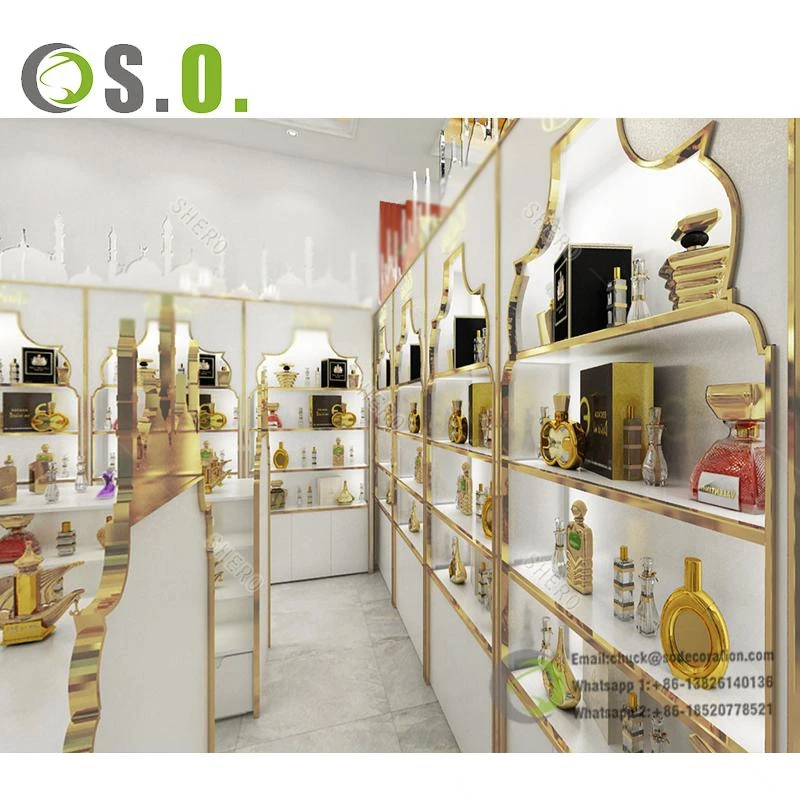 Perfume Retail Store Display Showcase Wall Shelf Interior Decoration ...
