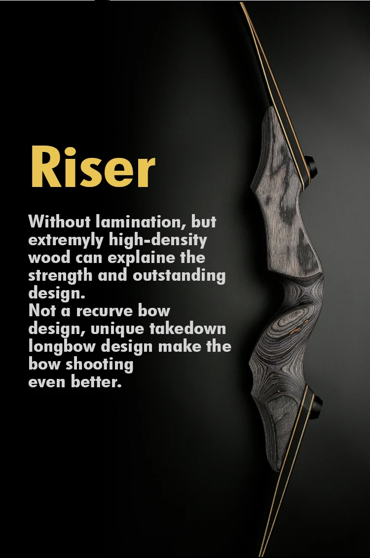 Black Hunter Takedown Long Bow - Durable & Versatile Archery Bow