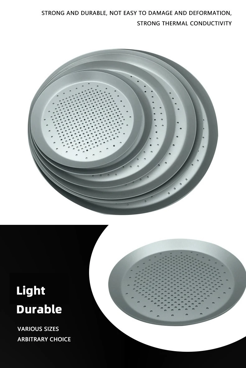 Stackable Commercial Pizza Bakeware Aluminium Metal Punched Perforated ...