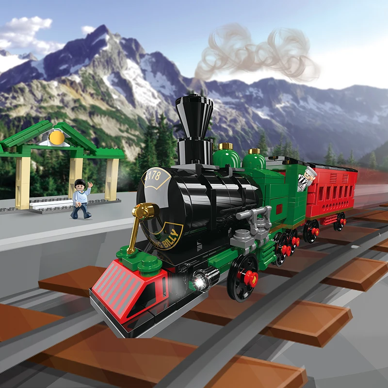 COGO ABS Building Block City Build Block City Build Blocks Train Toys ...