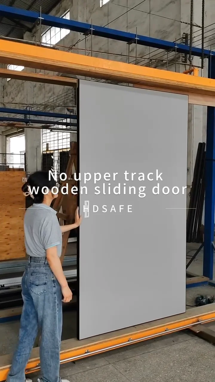 Hdsafe Sliding Solid Wood Door Interior Upper Trackless Solid Wooden ...