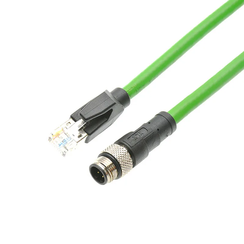 M12 To Rj45 Industrial Ethernet Cable Ip67 Waterproof Connecting Line ...