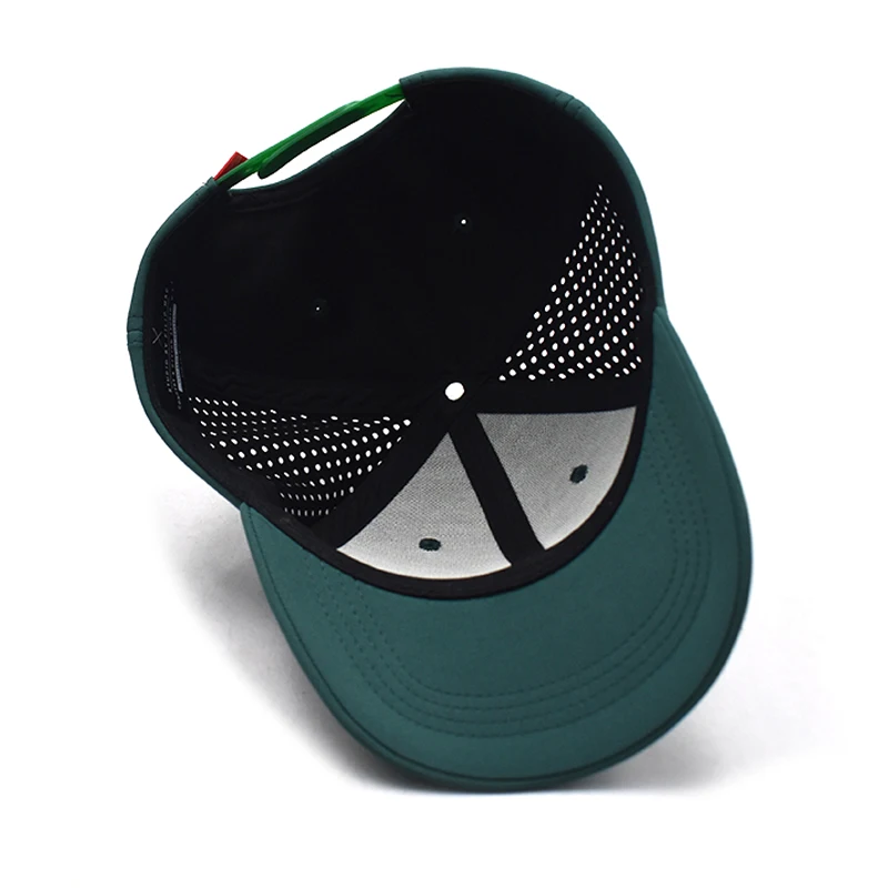 Custom Curved Brim Laser Cut Hole Perforated Hats,6 Panel Embroidered ...