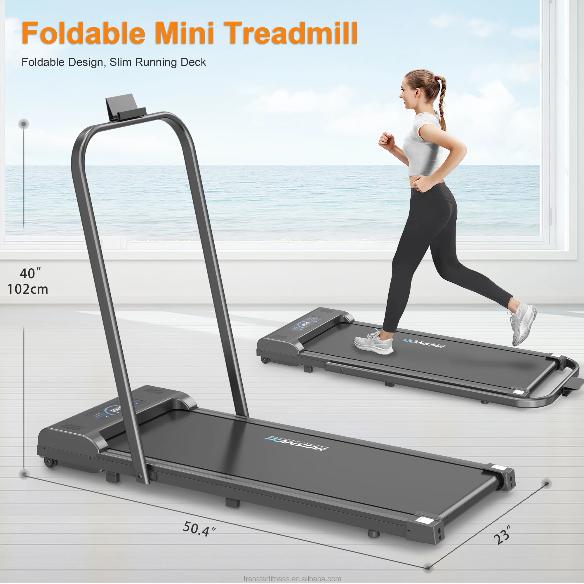 Portable Compact Treadmill Electric Walking Pad Running Machine Mini ...