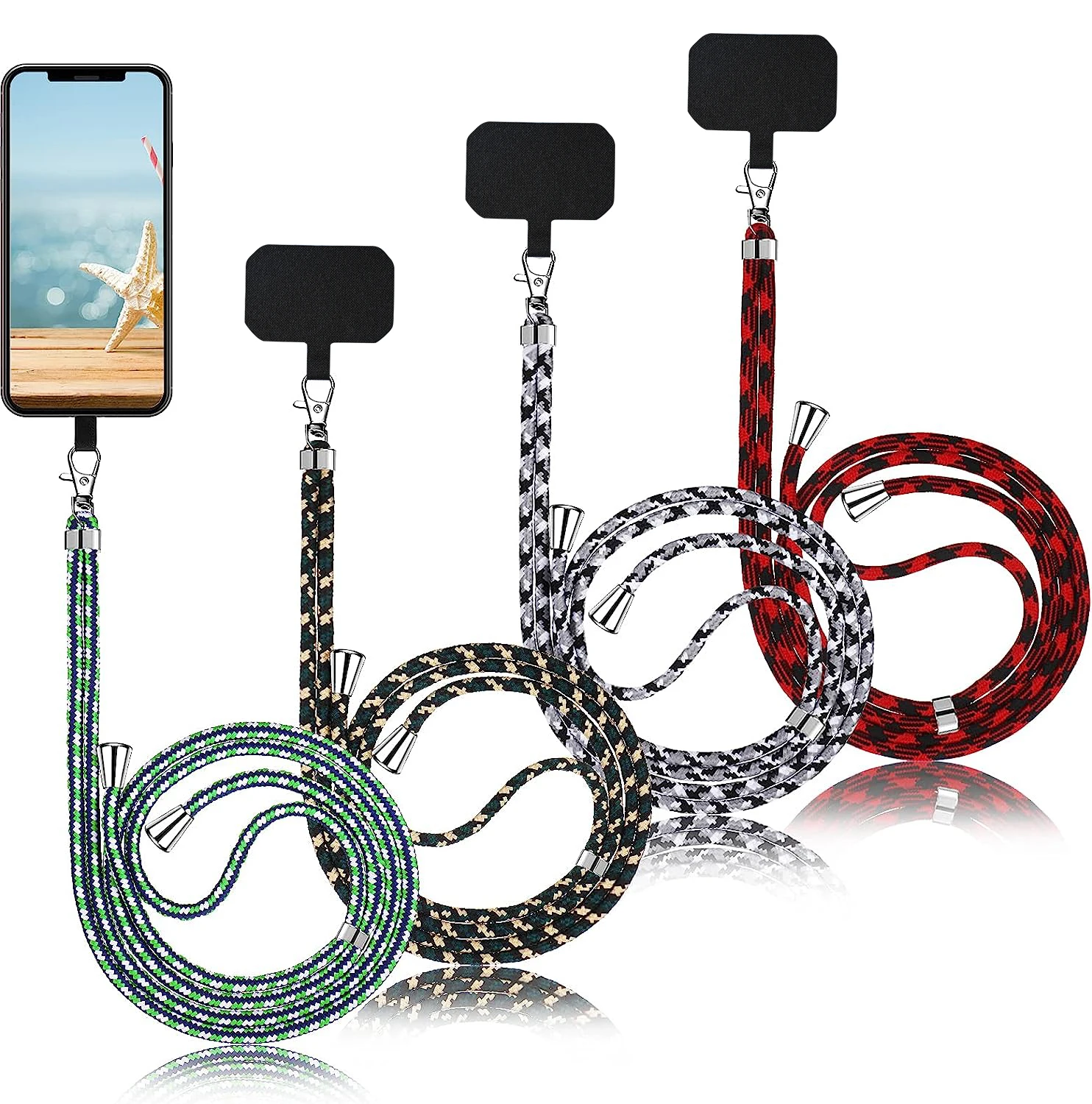 Adjustable Nylon Phone Lanyard Breakaway Security Clip Hands-Free Neck ...
